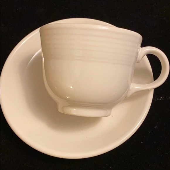 Fiestaware | Dining | Fiesta White Teacup And Suacer | Poshmark